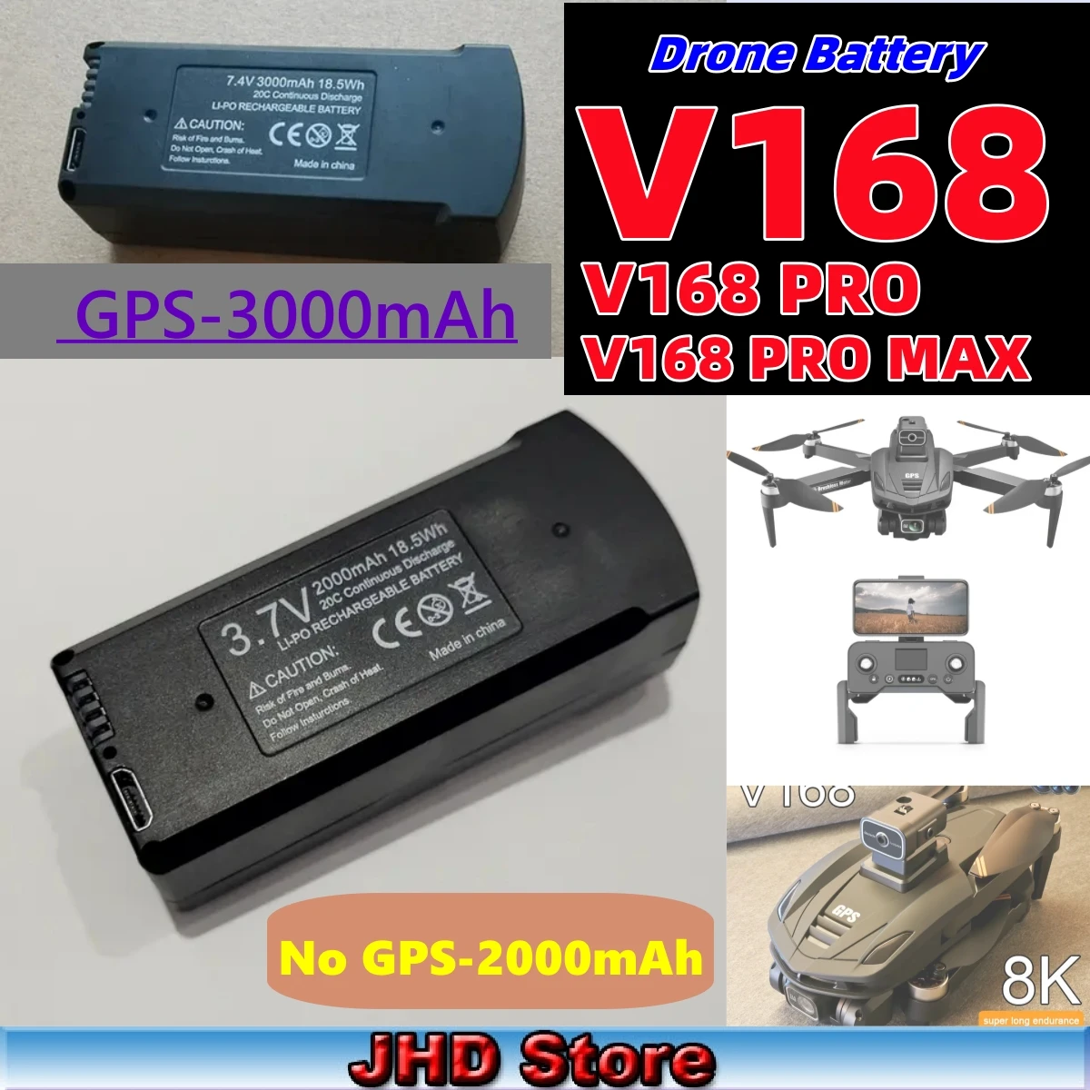 JHD-V168-Drone-Battery-For-V168-V168-PRO-V168-PRO-MAX-NO-GPS-GPS ...