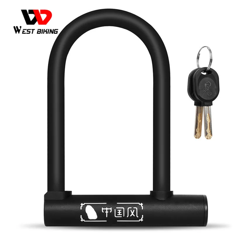 WEST-BIKING-Bicycle-U-Lock-Durable-Zinc-Alloy-MTB-Road-Bike-Padlock ...