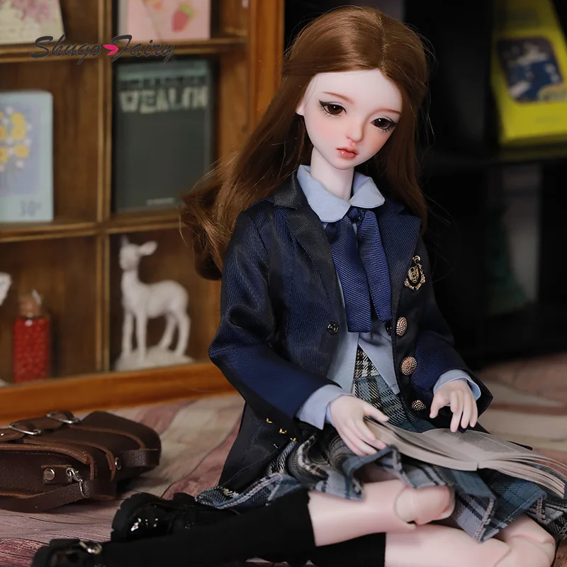 Celia Bjd Doll 1/4 Fullset Barly Royal College JK Uniform Blue Suit ...