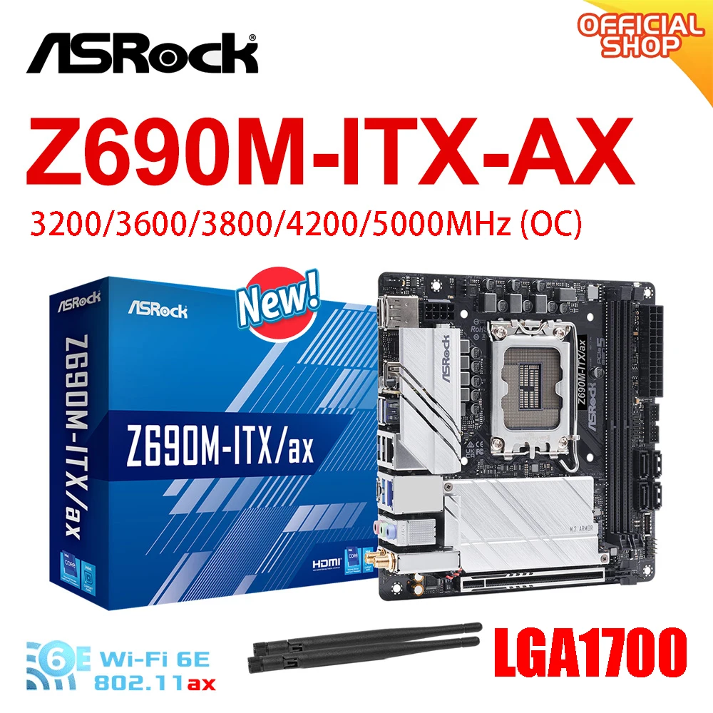 Placas-Mãe ASROCK Z690M-ITX/AX LGA1700 Z690 MINI ITX WIFI DDR4 PCIe 5.0 ...