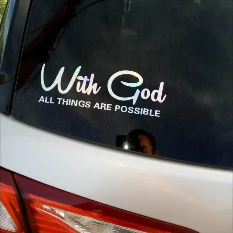 "WITH GOD ALL THINGS ARE POSSIBLE" Car Sticker, Car Styling Decal ...