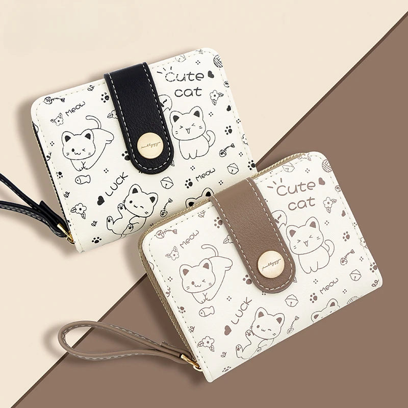 Cross-border-New-Japanese-Cute-Cat-Girl-Wallet-Short-Student-Card-Bag ...