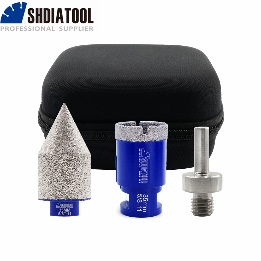 SHDIATOOL-Dia-35mm-3pcs-5-8-11-Thread-Diamond-Core-Drill-Bits-Porcelain ...