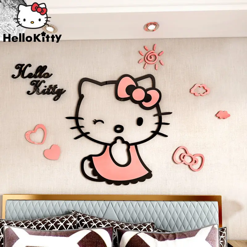 Sanrio-Hello-Kitty-Wall-Stickers-3d-Three-dimensional-Girl-Cute ...