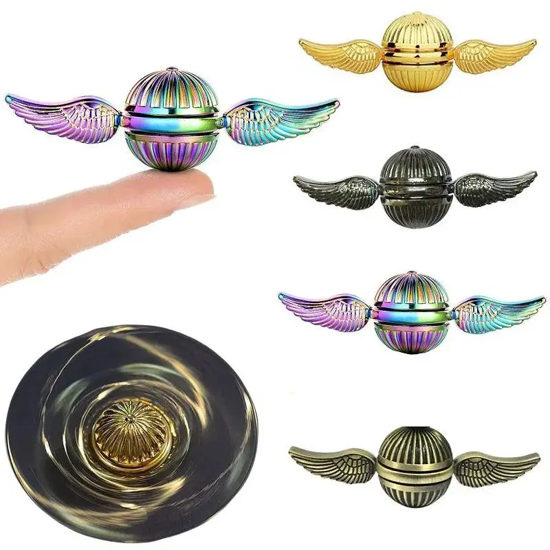 Fidget Spinner Metal Asa de Anjo Dourada 2 Peças