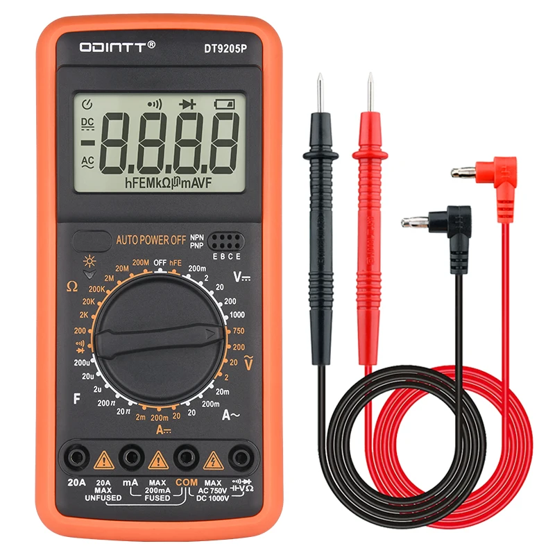 Professional Digital Multimeter Hfe Diode Buzzer Ac Dc Voltage Current ...