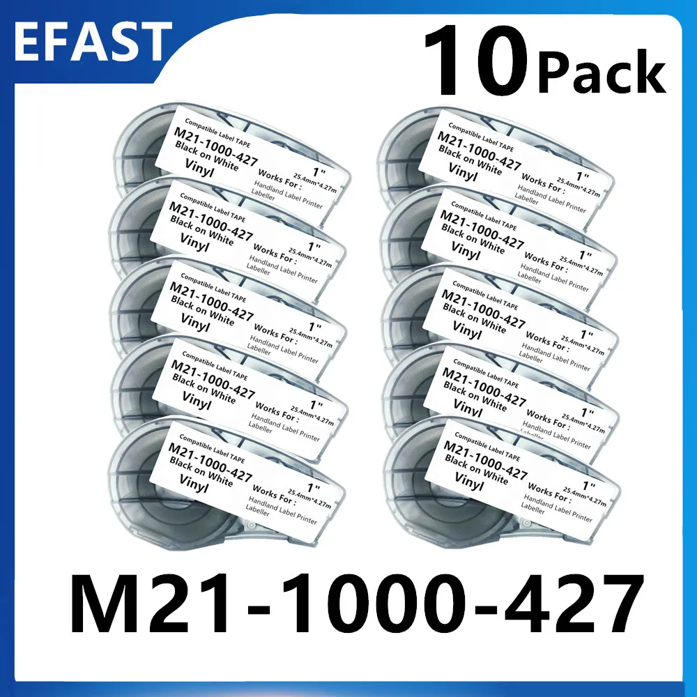 5-10-PK-Compatible-Self-Laminating-Vinyl-Label-TAPE-M21-1000-427 ...