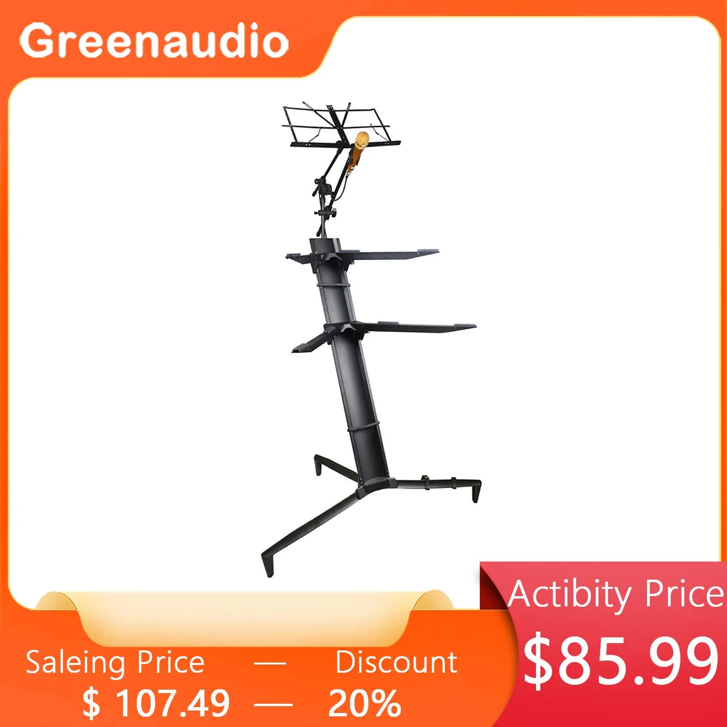 GAZ-BS01-Professional-2-Tier-Column-Aluminium-Alloy-Keyboard-Stand-With ...