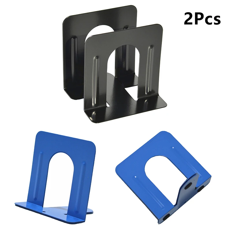 2Pcs/set Metal Bookends Bookshelf Book Clips Book Clamps Magazine ...