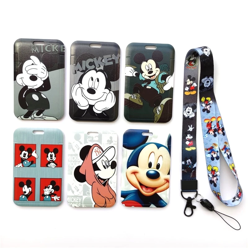 Disney Mickey Minnie Mouse Girls Sliding Lanyard Id Card Holders Badge ...