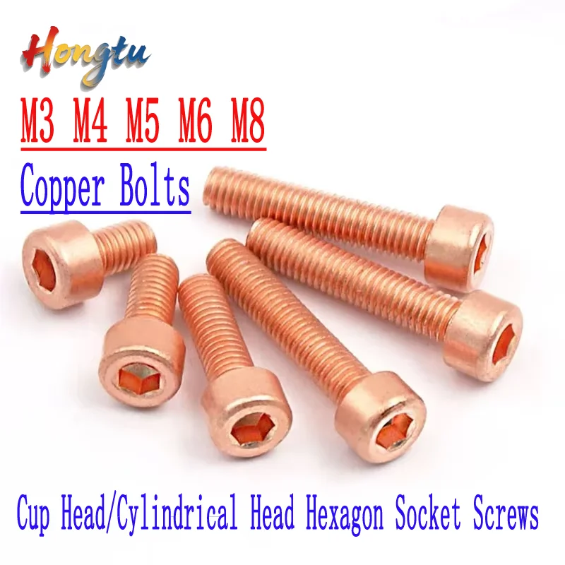 M3, M4, M5, M6 & M8 T2 Copper Bolts – Cup Head/Cylindrical Head Hexagon ...