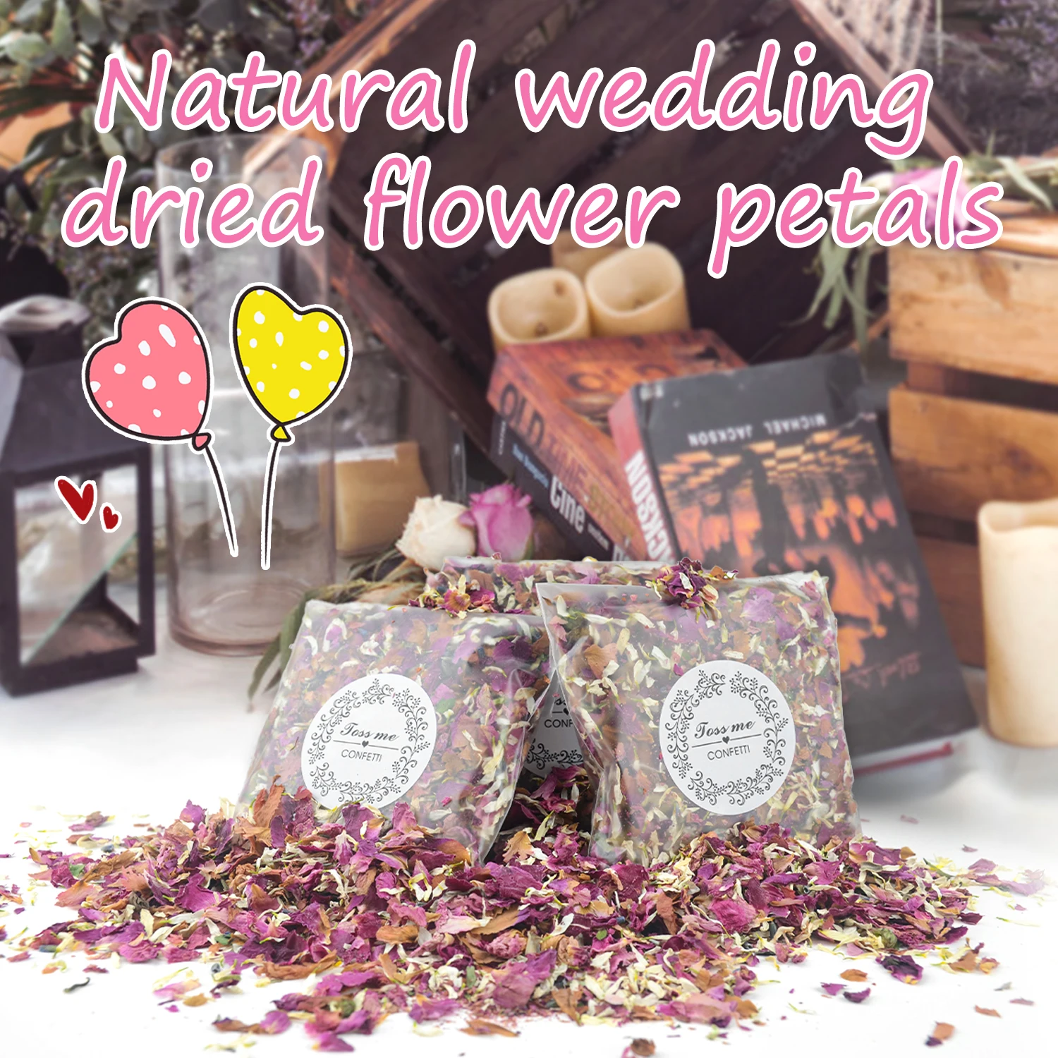 100-150-200g-Confetti-Dried-Flower-Rose-Natural-Wedding-Petals-Pop-Bridal-Shower-Birthday-Party ...