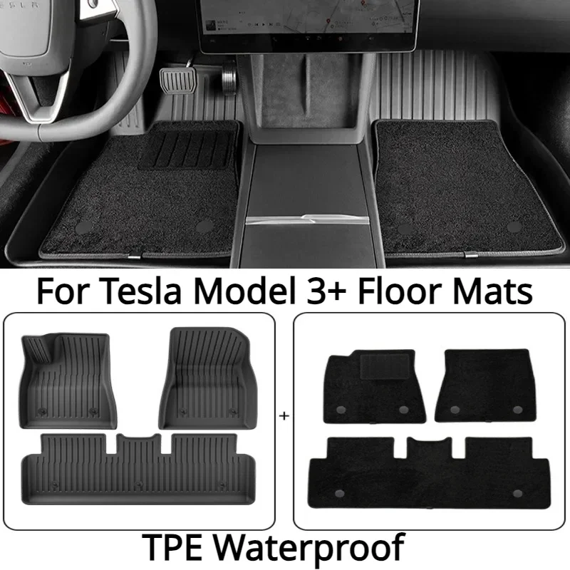 6pcs-Double-layer-Foot-Pads-For-Tesla-Model-3-New-Floor-Mats-TPE ...