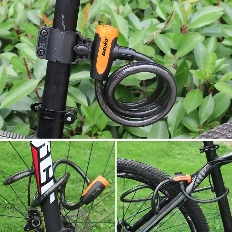 100cm-Bicycle-Lock-Anti-theft-Mountain-Road-Bicycle-Wire-Chain-Lock-Key ...