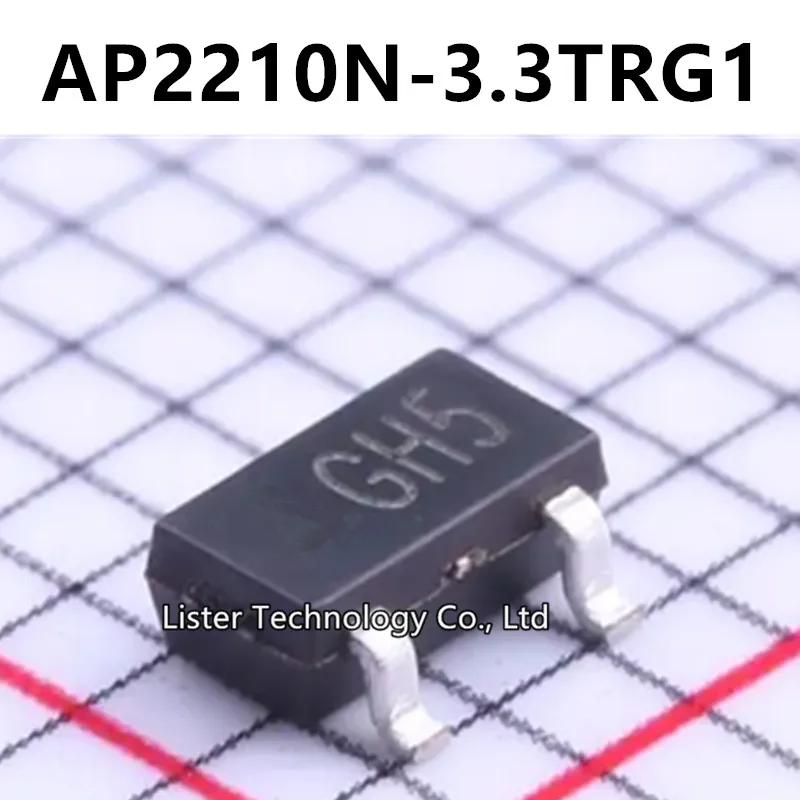 20~100PCS/Lot New AP2210N-3.3TRG1 SOT-23 Marking:GH5 AP2210 AP2210N ...