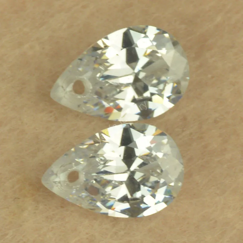 Sale 2*3~13*18mm White Teardrop Shape Drilling Single Hole Cubic ...