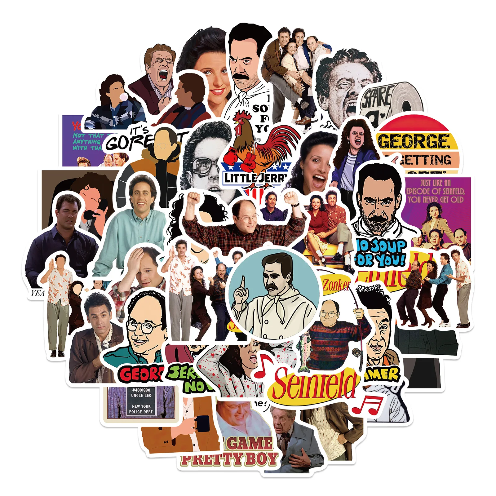 10-30-50pcs-American-Comedy-Seinfeld-Graffiti-Stickers-Funny-Scrapbook ...