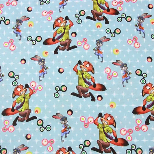 Cartoon Disney Zootopia Printed Cotton Fabrics DIY Sewing Quilting ...