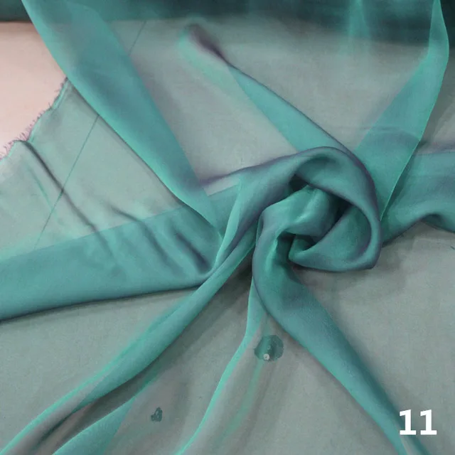 3/5/10M Soft Iridescent Sheer Chiffon Voile Fabric Transparent Two Tone ...