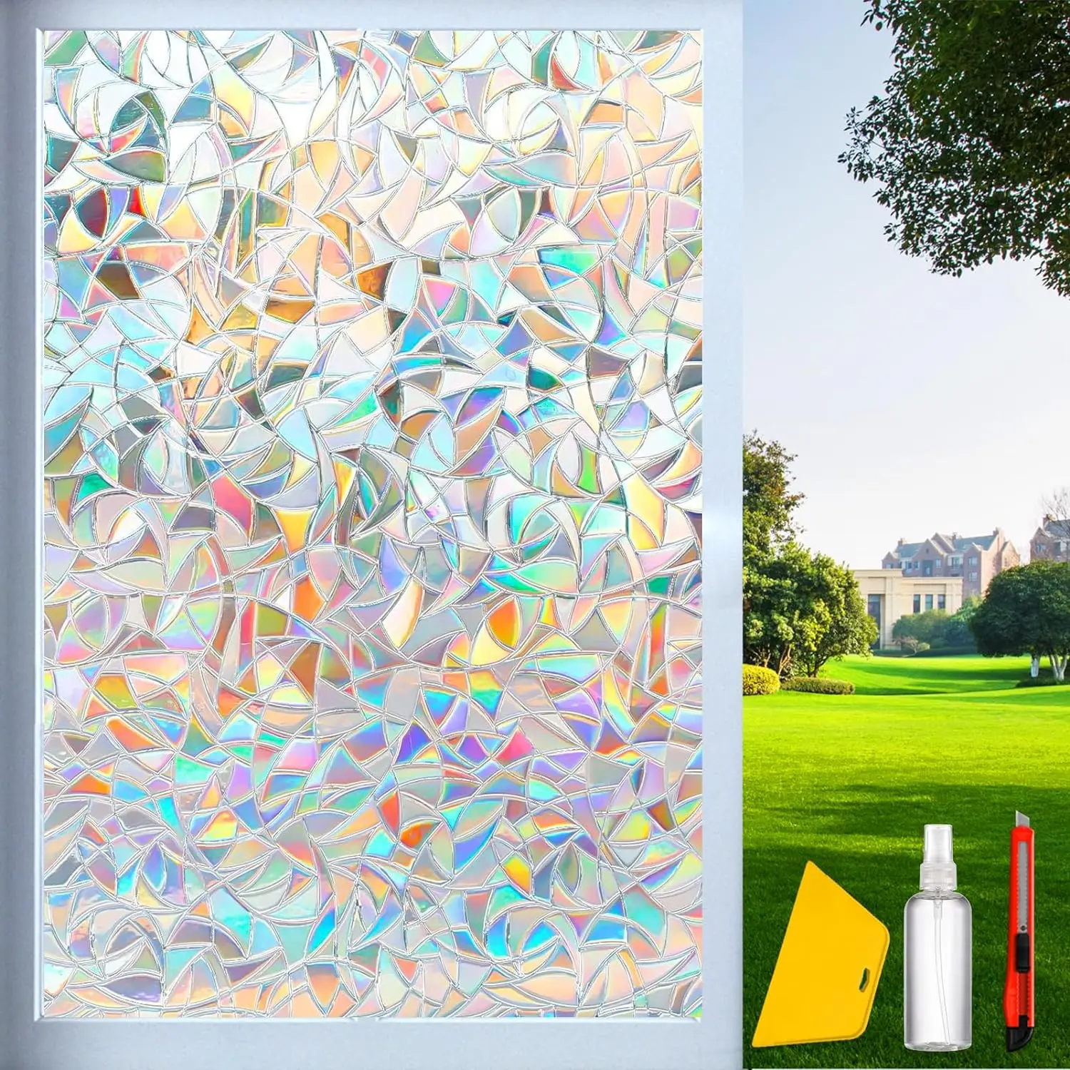 Rainbow-Window-Privacy-Film-Decorative-Stained-Glass-Window-Tint-for ...