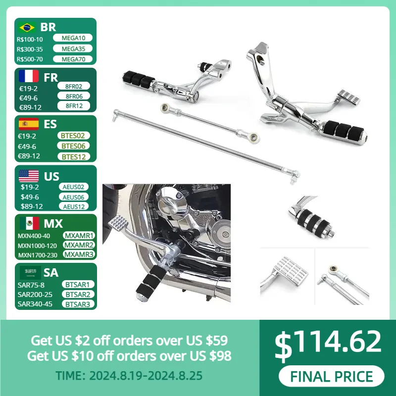 Motorcycle-Forward-Controls-Complete-Kit-Pegs-Levers-Linkages-Black ...