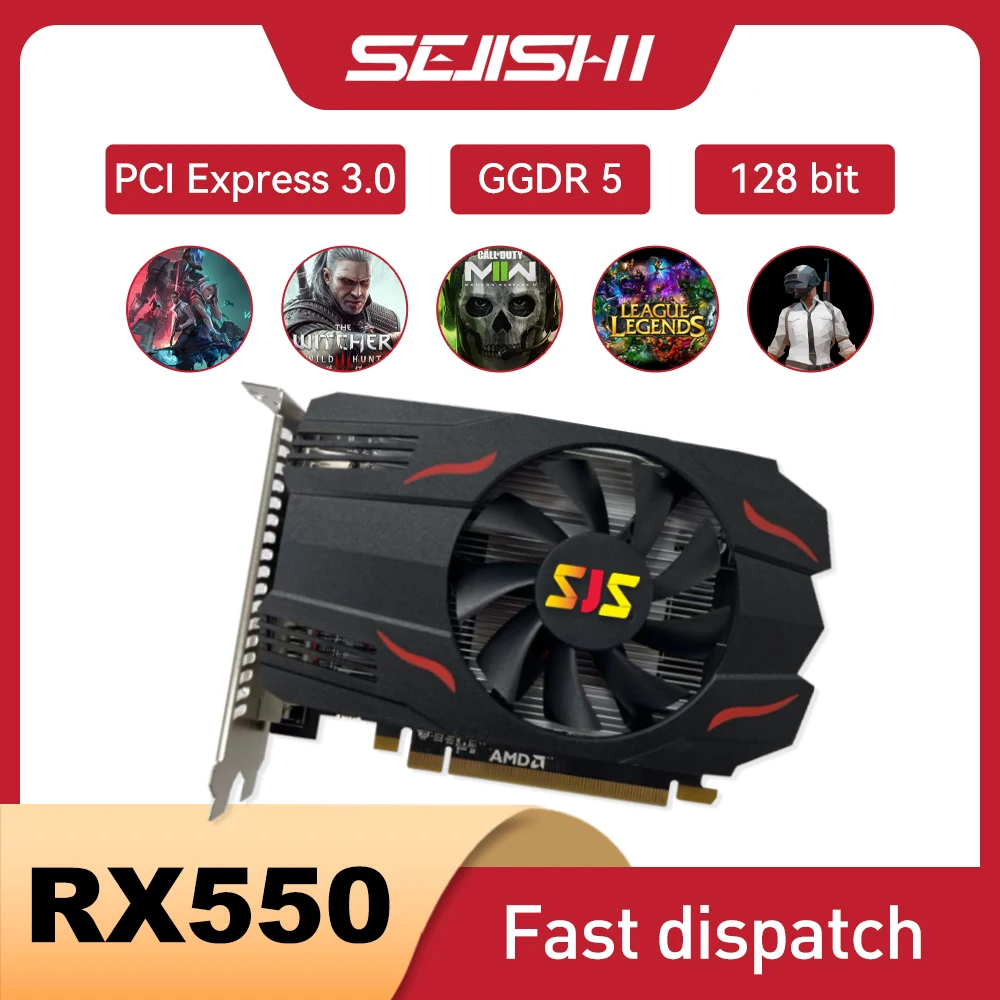 SJS-Video-Card-RX-550-4GB-Graphics-Cards-128Bit-GDDR5-AMD-GPU-RX550-4GB ...