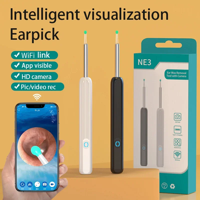 Wireless Smart Visual Ear Cleaner Otoscope Ear Wax Removal Tool With ...