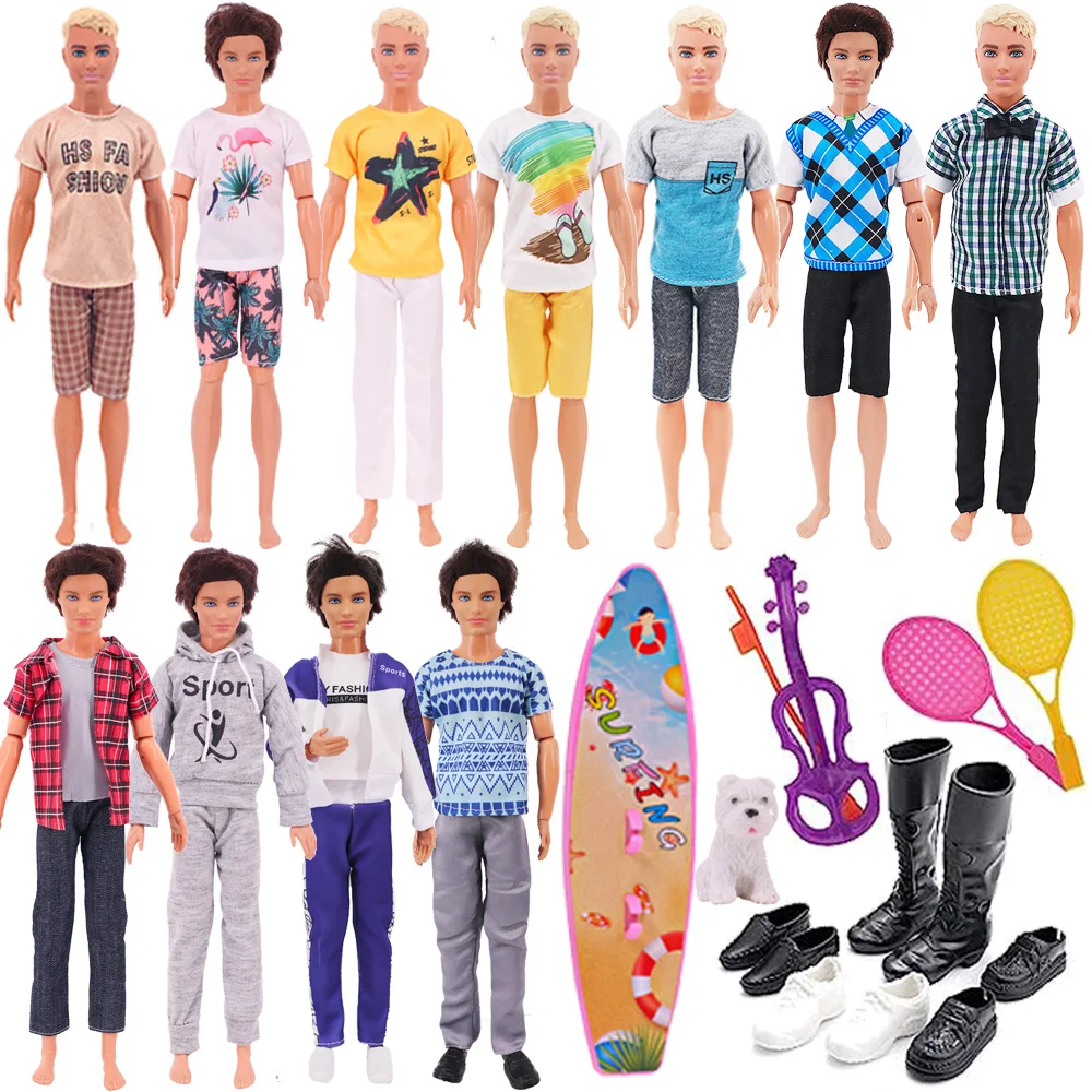 Set-Ken-Doll-Clothes-Shoes-Surfboard-Glasses-Guitar-Violin-Skateboard ...