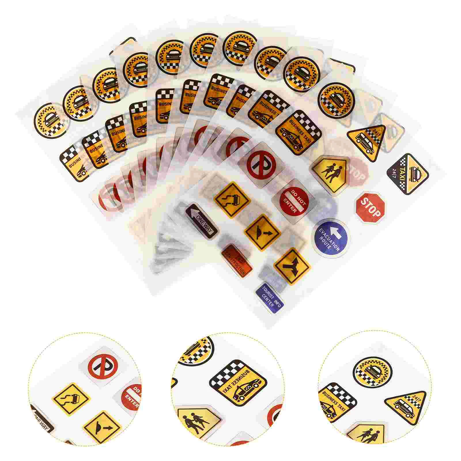 10 Sheets Traffic Sign Stickers DIY Logo Decal Paper Scrapbook ...
