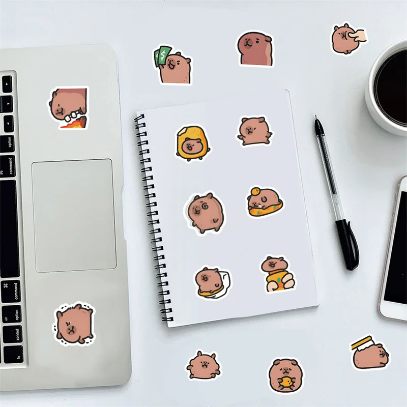 100 шт. Мультяшные наклейки «капибара», украшения «сделай сам ...