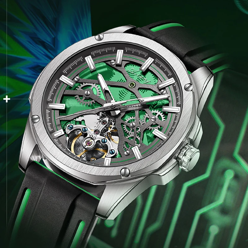 Reloj-mec-nico-autom-tico-Tourbillon-para-hombre-marca-Skeleton-AILANG ...
