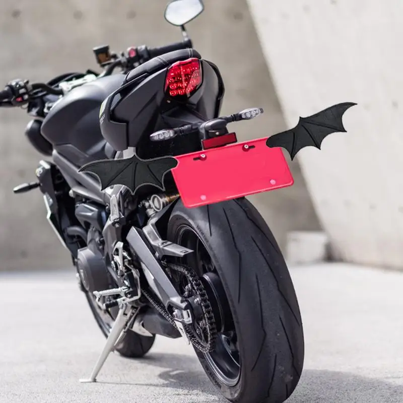 License-Plate-Bat-Wings-2PCS-Rear-View-Black-Bat-Car-Ornament-Rear-View ...