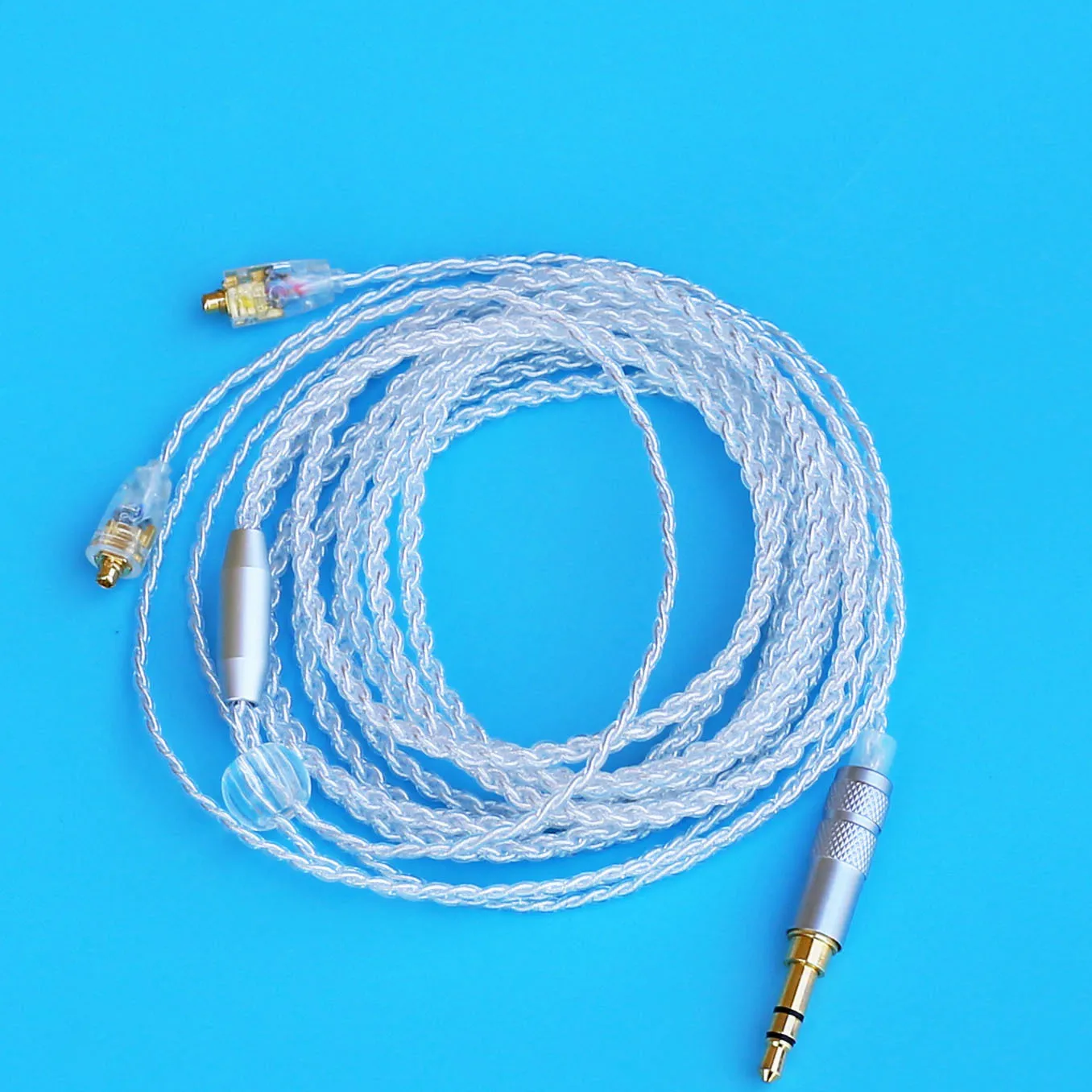 3.5mm Jack MMCX Earphones Cable Soft Silver Plated Cable 50cm 120cm 200cm