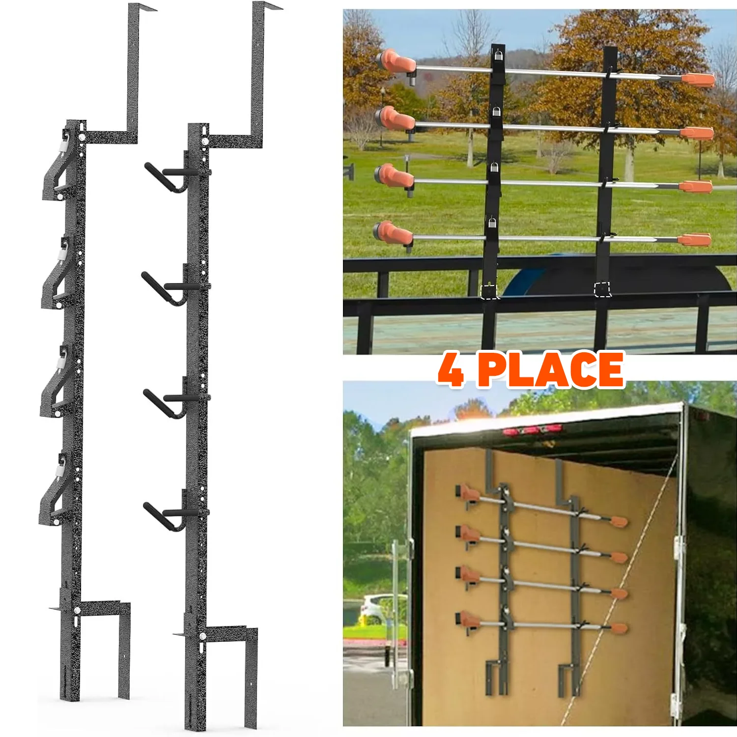 4 Place Trimmer Rack Trim line Holder for Enclosed Trailer Racks Open ...