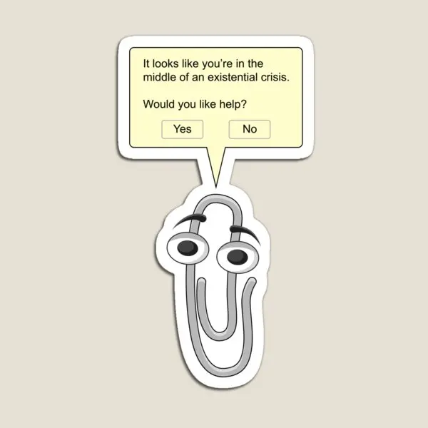 Clippy-Existential-Crisis-Magnet-Colorful-Home-Magnetic-Stickers-Decor ...