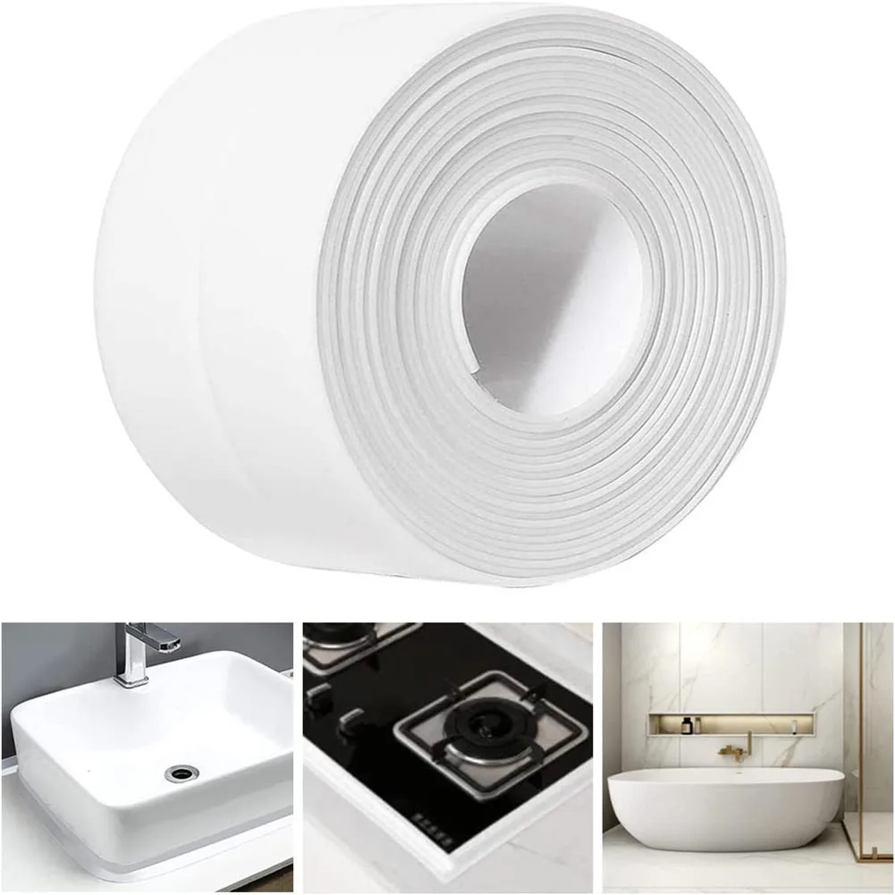 Bathroom-Shower-Sink-Bath-Sealing-Tape-Strip-White-PVC-Self-Adhesive ...