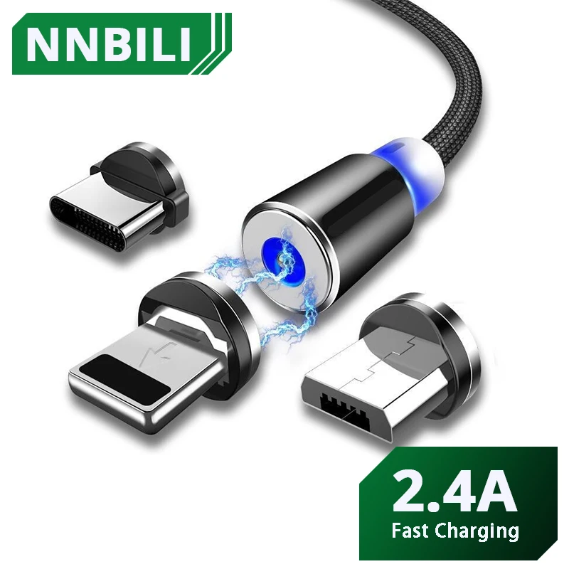 LED Magnetic USB Cable Fast Charging Type C Cable Magnet Charger Data ...