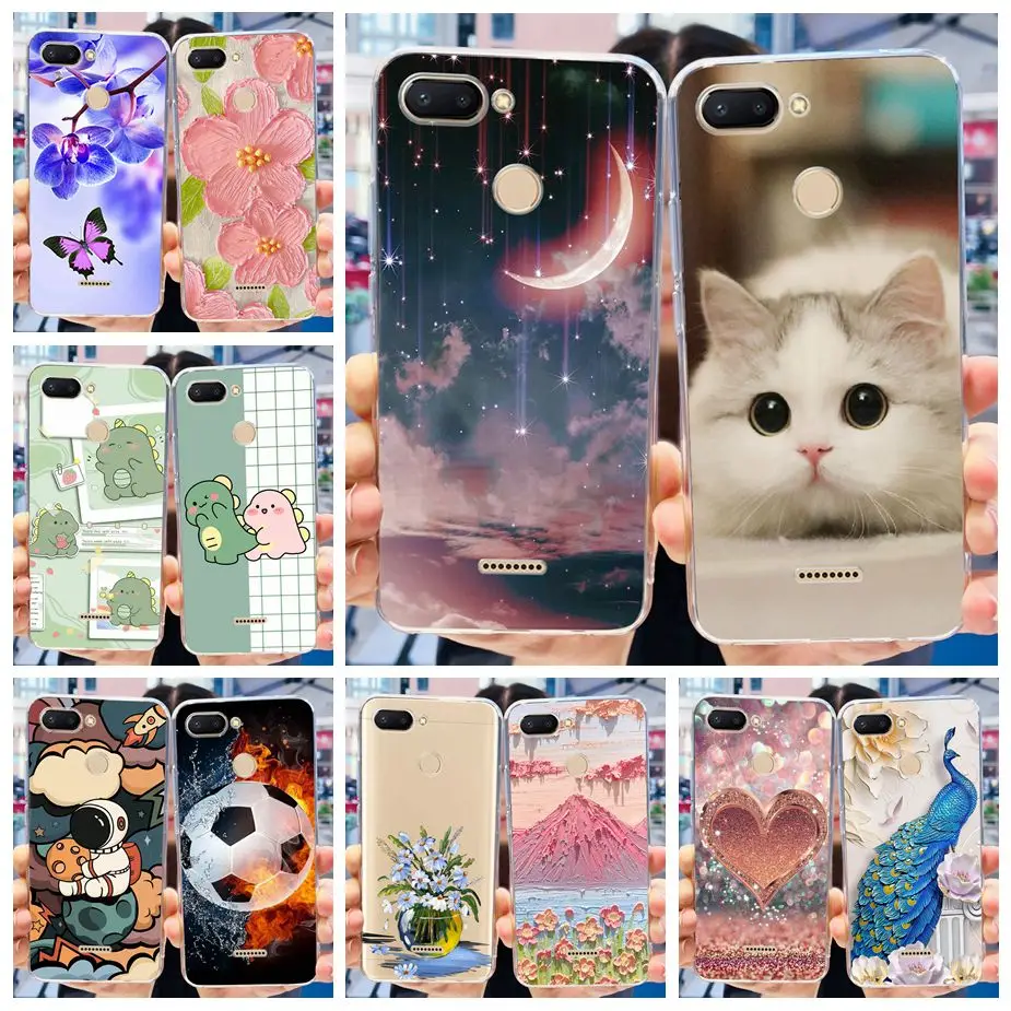 For Xiaomi Redmi 6 6A Case Cute Painted Cover Clear Silicone Phone Case ...