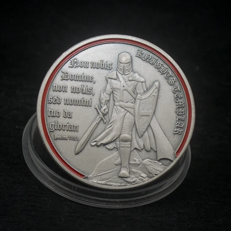 Antique-Silver-Knight-Templar-Challenge-Coin-Armor-of-God-Commemorative ...