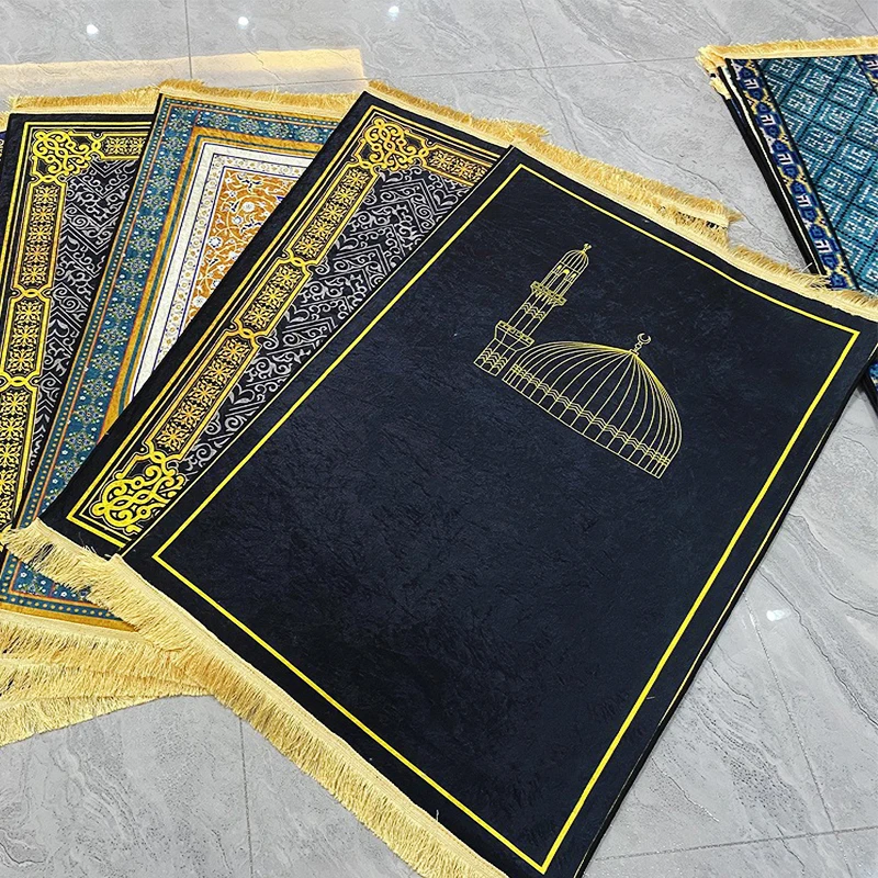 Muslim Prayer Mat Worship Rug Living Room Islamic Tassel Carpet Soft ...