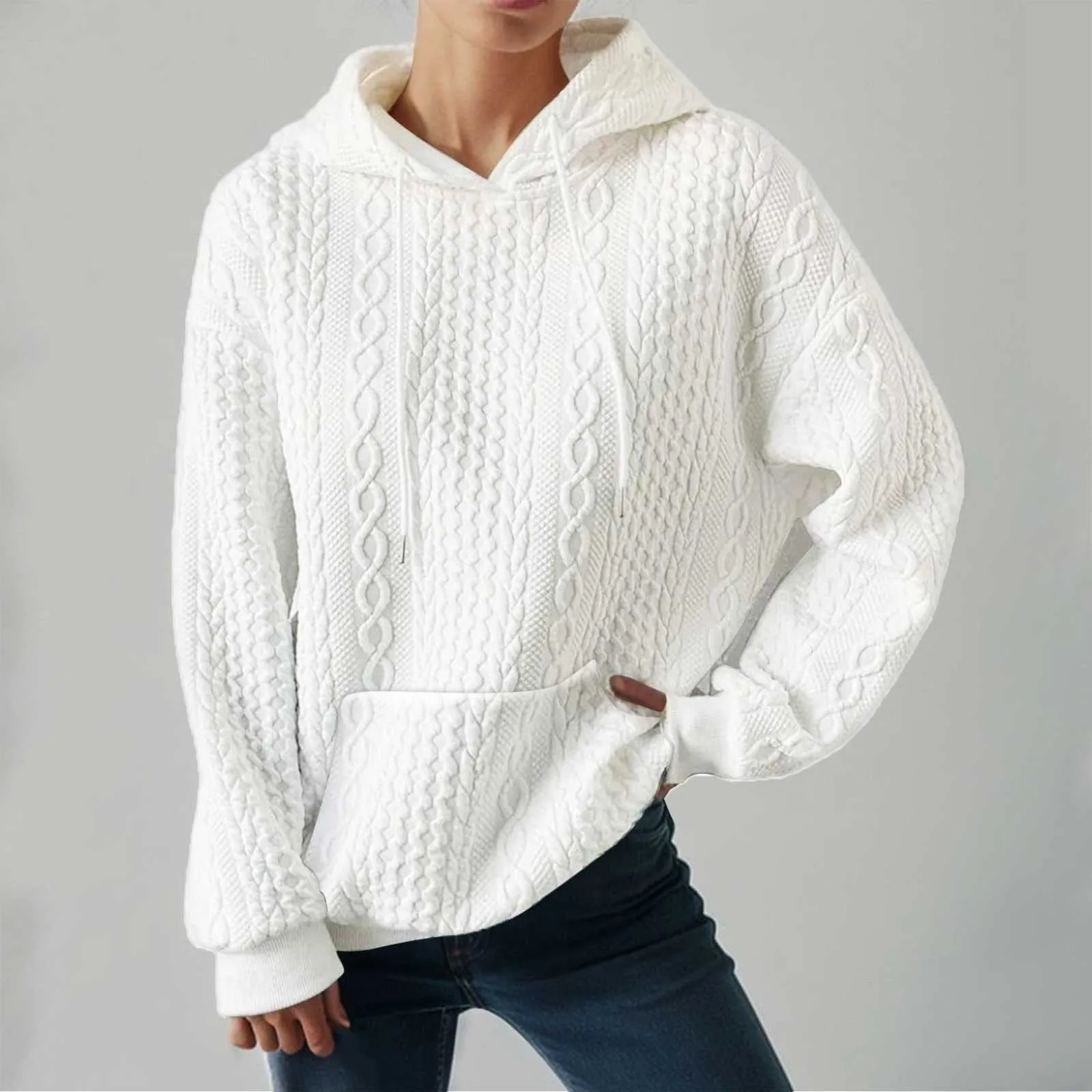 Female-Casual-Solid-Color-Office-Top-Sweatshirt-Pullover-Autumn-2023 ...