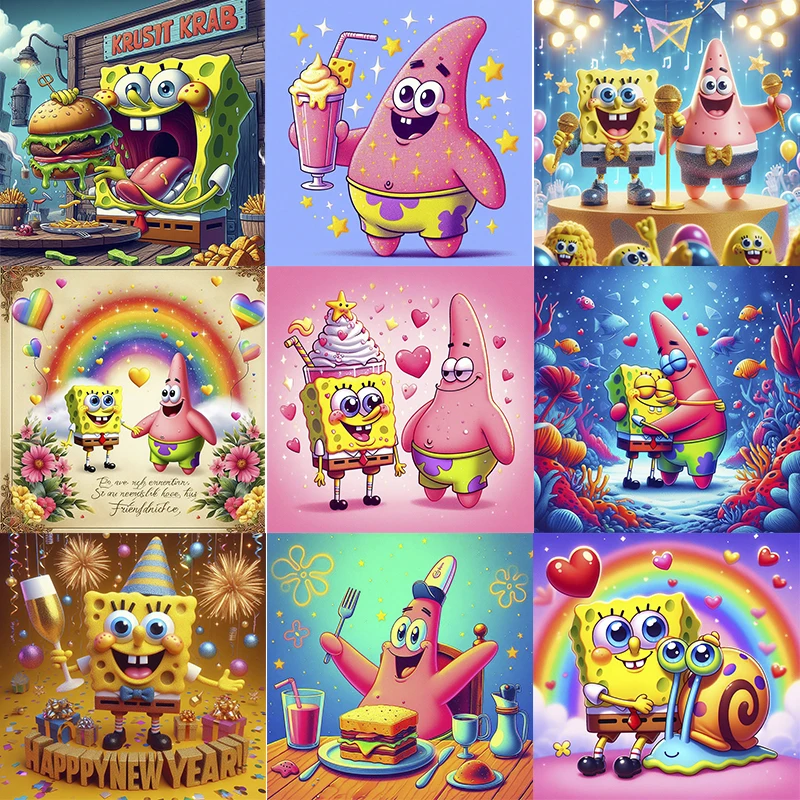 2024-New-5D-DIY-Diamond-Painting-Kit-S-SpongeBob-SquarePants-Diamond ...