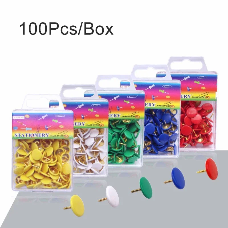100pcs-Color-Push-Pins-Decorative-Multi-Functional-Flat-Headed ...