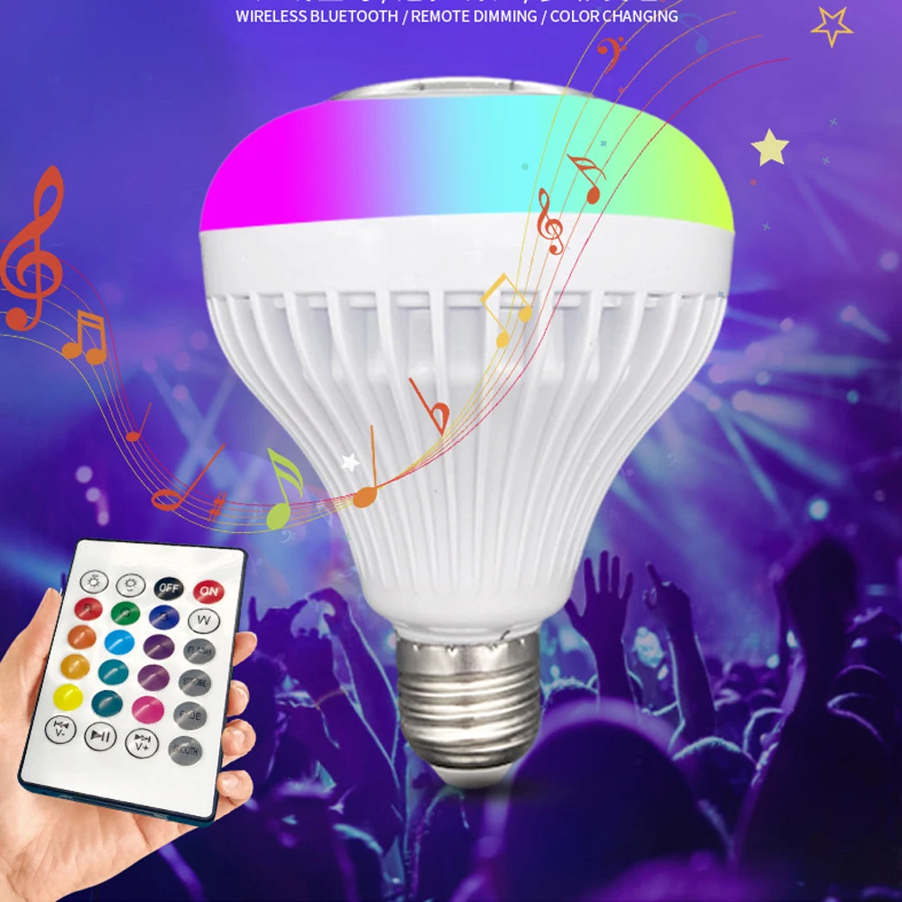 Music-RGB-Bluetooth-LED-Light-Bulb-White-Remote-Control-Infinitely ...
