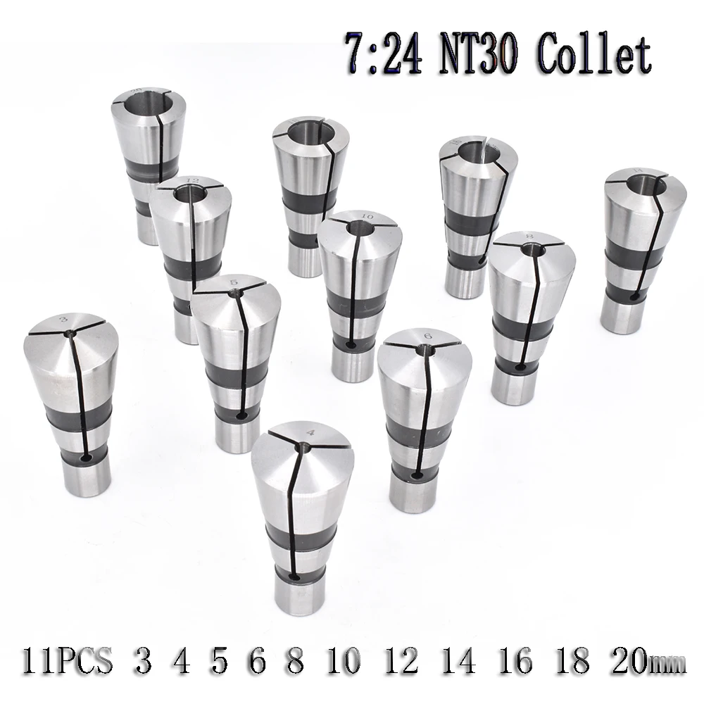 11pcs 7:24 NT30 tapper collet spring collet chuck Milling chucks Thread ...