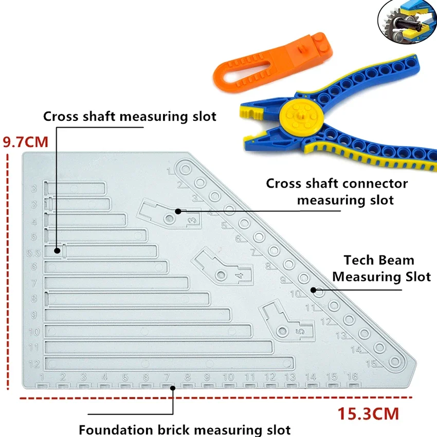 Multi-functio-Building-Block-Measur-Ruler-Technical-Brick-Plastic ...