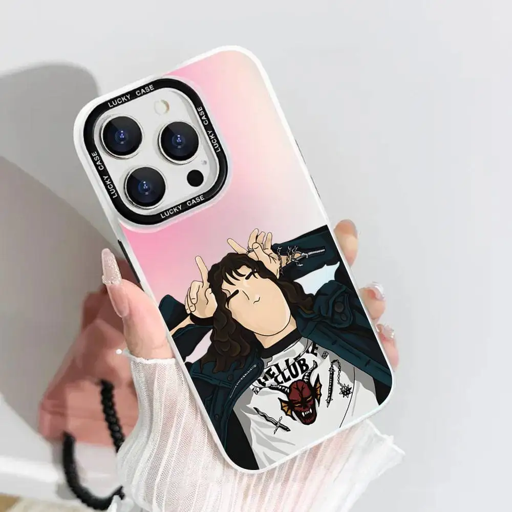 1pc E-Eddie Munson Phone Case Laser IMD Color Silver Shell For IPhone ...