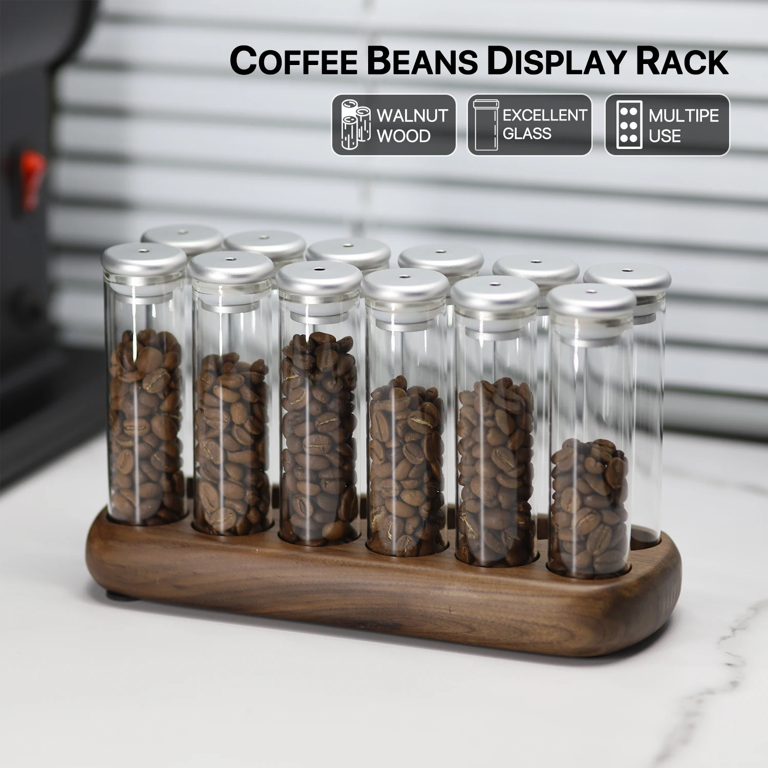 Coffee-Beans-Storage-Container-Display-Rack-Tea-Tube-Bottle-Glass-With ...