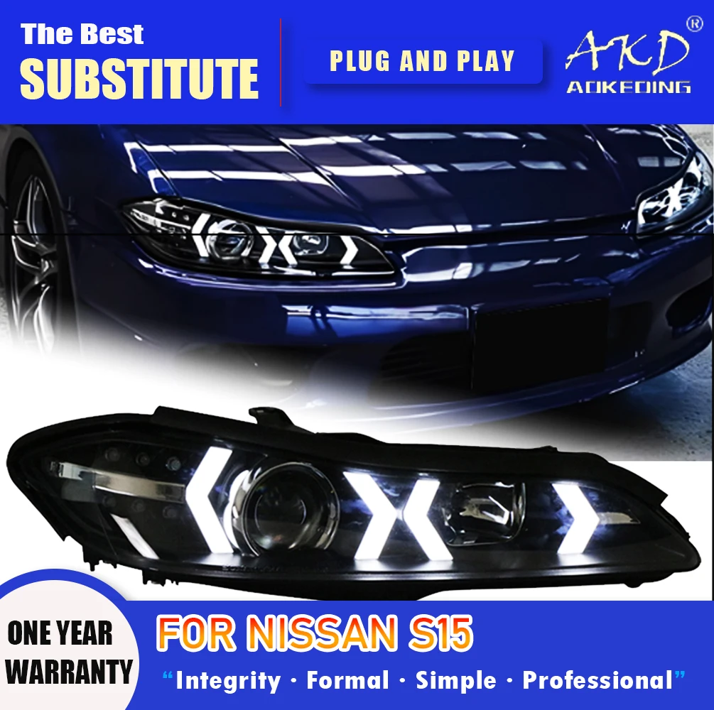 AKD Head Lamp for Nissan S15 LED Headlight 1999-2014 Headlights silvia ...