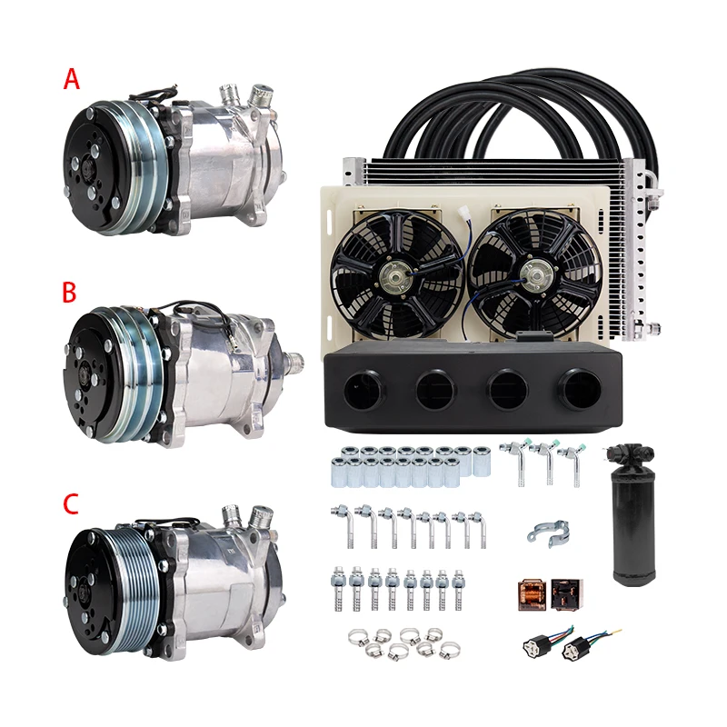Universal-Automotive-12V-24V-A-C-Air-Conditioning-Kit-for-Truck-Minibus ...